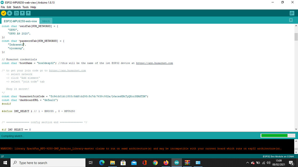 WEB UI ESP32 connection is closed - Help - Husarnet